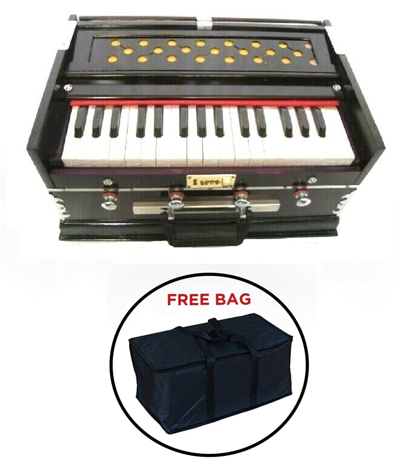 Harmonium With Bag Indian High Class Sound 4 Stopper Double Bellow 32 Key