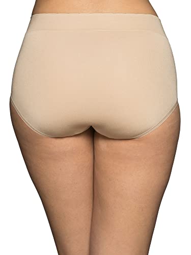 Vanity Fair Women's Seamless Underwear, Light Smoothing, No Pinch No Show, Brief-3 Pack-Neutral/Neutral/Neutral, 8