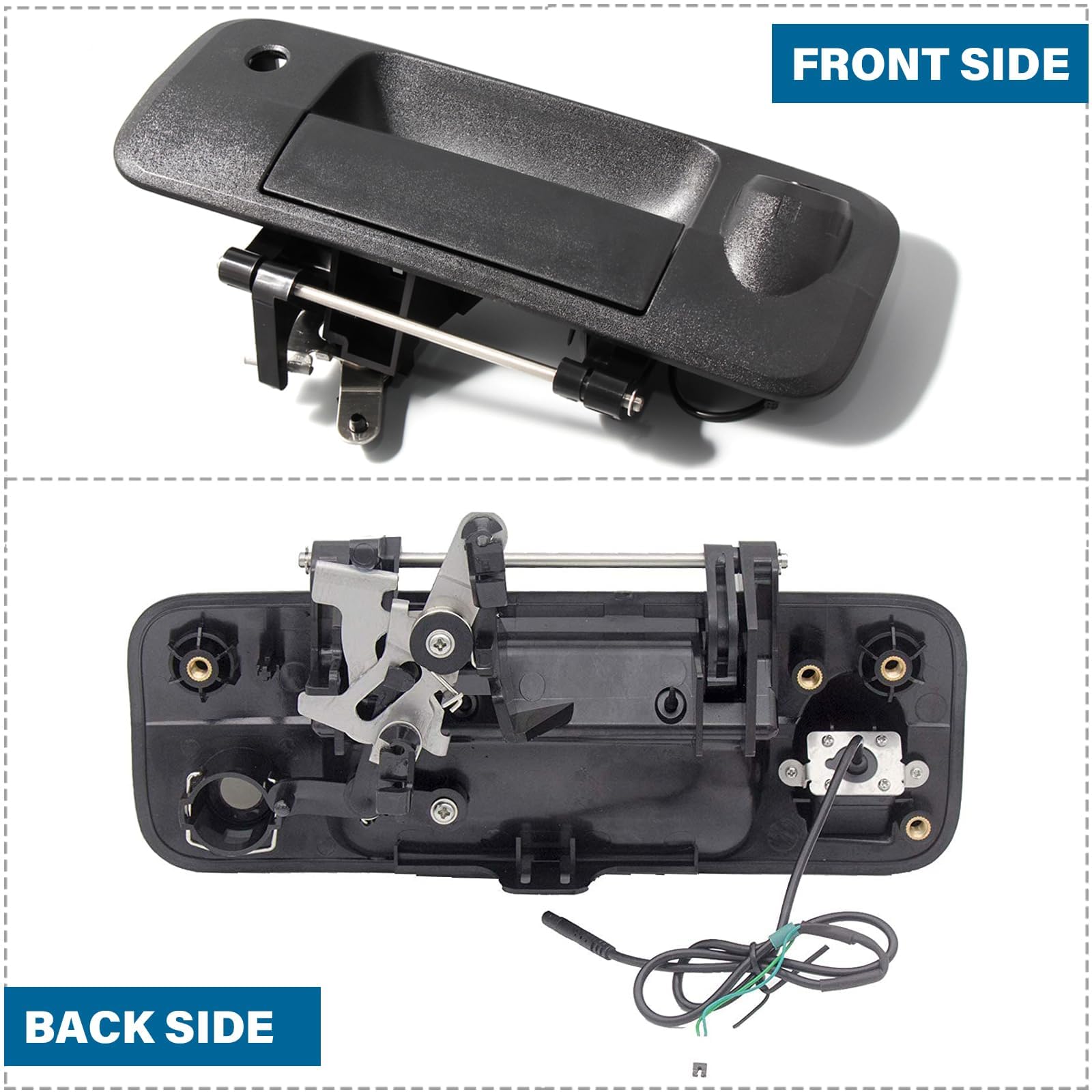 EWAY Tailgate Handle Backup Camera for Toyota Tundra 2007-2013 Reversing Camera Tailgate Liftgate Latch Handle with Rear View Camera Replacement Kit Replaces# 69090-0C051, 690900C051, 81214, TO1915119