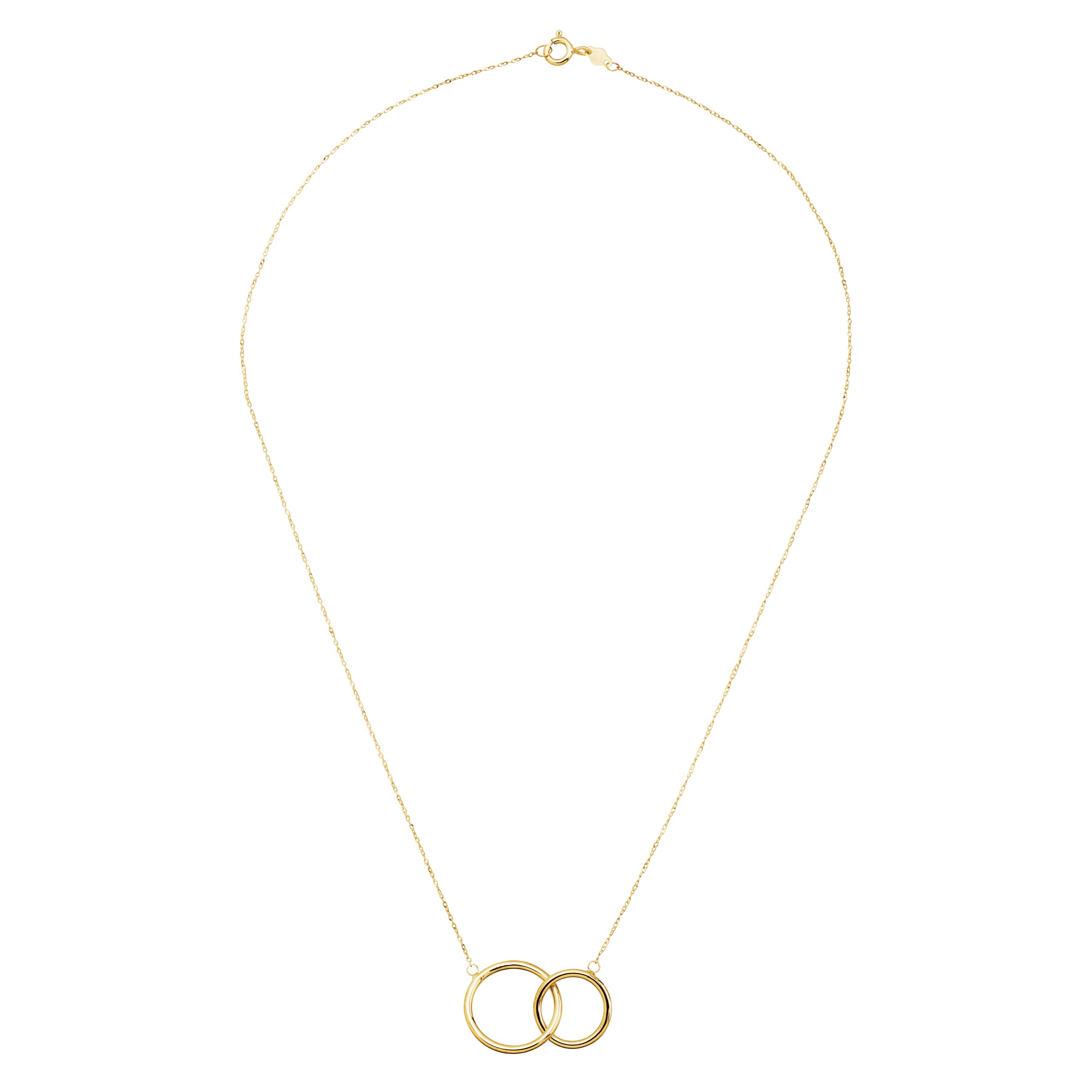 Eternity Gold Interlocking Rings Necklace in 10K Gold