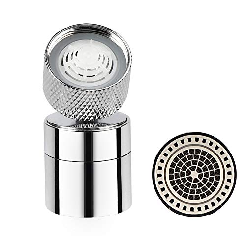 KWODE Faucet Aerator Sprayer Kitchen Sink 360-Degree Swivel Dual-Modes Faucet Head Attachment Female Thread with Male Thread Adapter