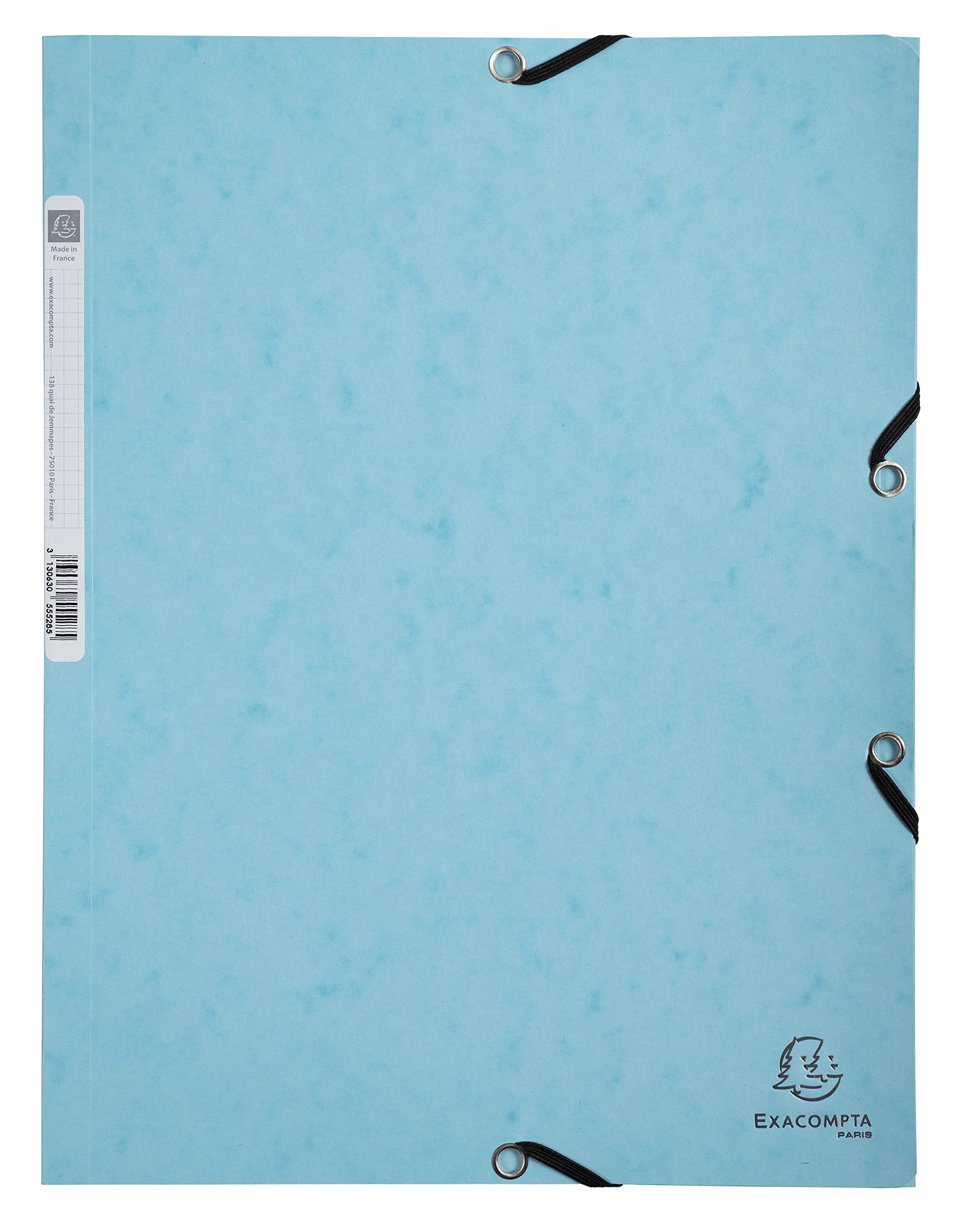 Exacompta 55560E Elasticated Document Folder with 3 Flaps in Glossy Card 400 g/m2 for A4 Document Filing Assorted Colours