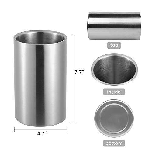 Jolitac 4 Pack Wine Chiller Bucket, Stainless Steel Double Wall Wine Cooler Bucket, Keeps Cold for Hours Wine Bottle Cooler Chiller Insulated Champagne Beer Ice Bucket (4 PCS)