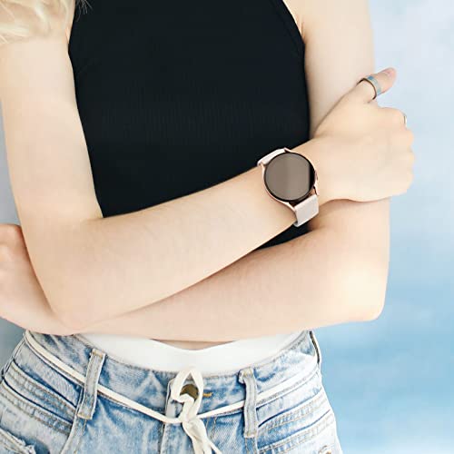 Vanjua Bands Compatible with Samsung Galaxy Watch 5 Band 40mm 44mm, Galaxy Watch 5 Pro Bands 45mm, 20mm Soft Silicone Sport Replacement Strap for Galaxy Watch 5 Band Women Men (Starlight)
