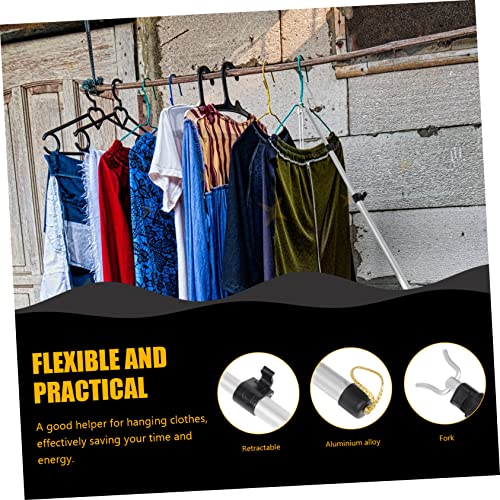 SHOWERORO 1pc Closet Clothes Rail Heavy Duty Shelves Pant Hooks for Closet Adjustable Hitch Metal Clothesline Pole Clothesline Poles for outside Clothesline Poles Outdoor Cloth Hanger Pole