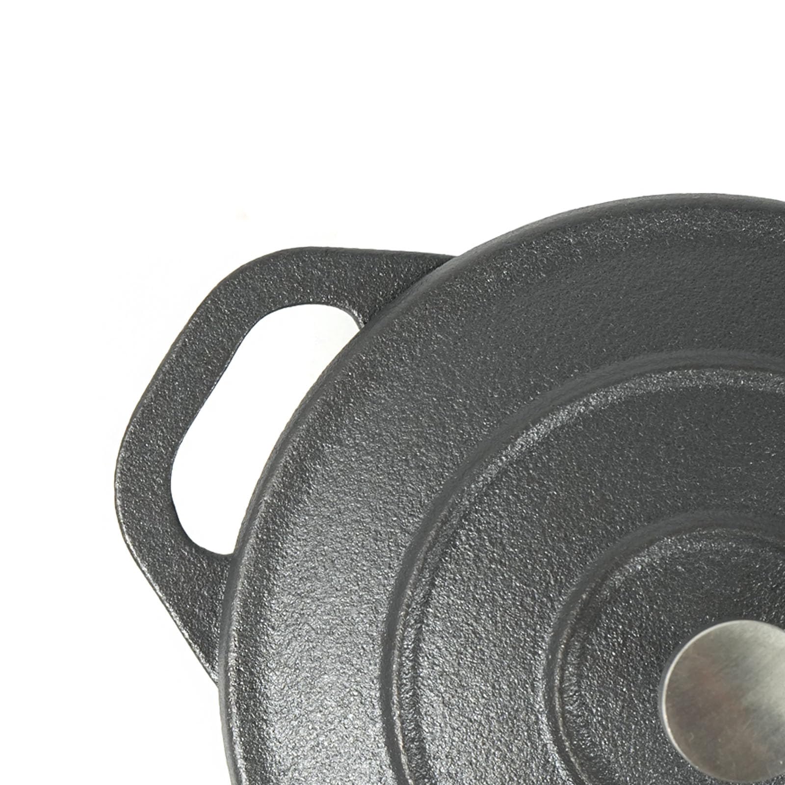 Pre-seasoned Cast Iron Mini Round Cocotte Set, 0.5QT Mini Dutch Ovens with Lids and Bamboo Trays, Dia.4.8 inch, Set of 2, Black