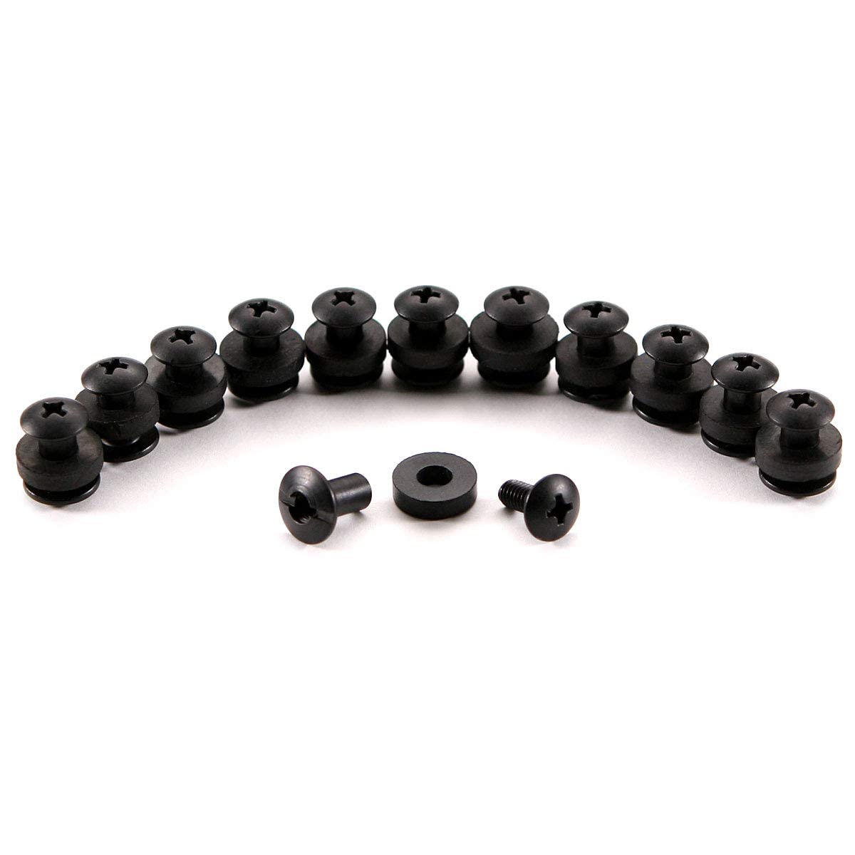 Holster Attachment Mounting Assembly โ (12 Pack) - (3/8 Chicago Slotted Binding Post + 3/8 Truss Head Screw + 1/8 EPDM Washer) - for DIY KYDEX Holster Belt Clips & More