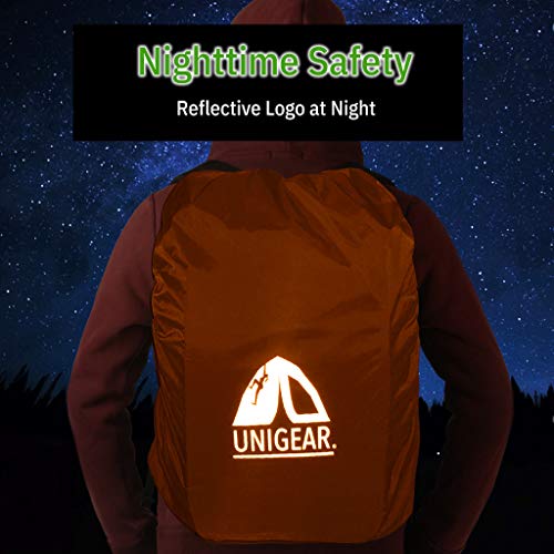 Unigear Backpack Rain Cover Waterproof Rating 5000mm, Ultraportable and Durable with 2 Anti-Slip Buckle Strap, Integrated Carry Pouch Design