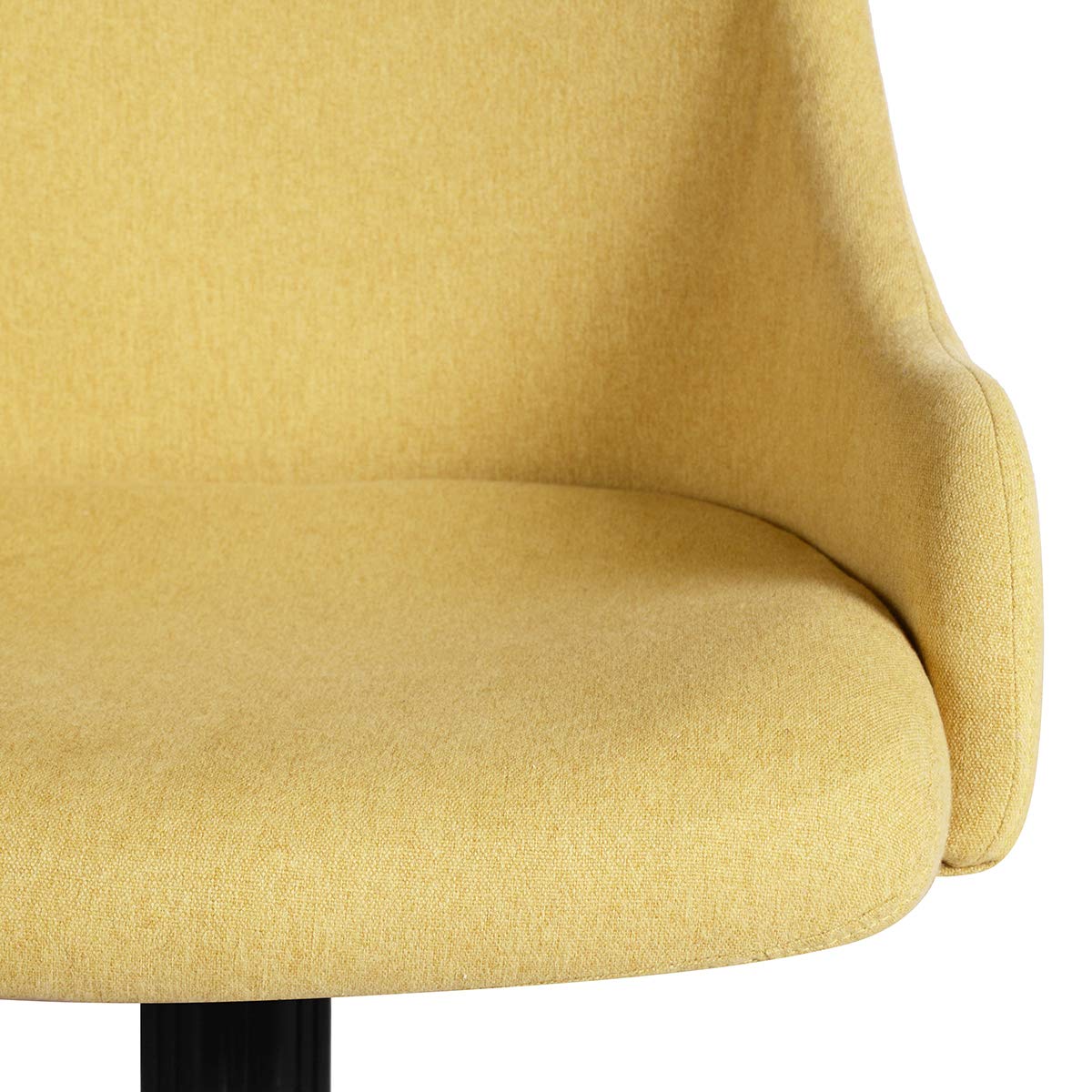 HOMYCASA Computer Chair Modern Upholstered Adjustable Height Swivel Desk Chair Mid Back Armrest for Home Office (Yellow)