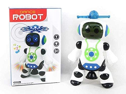 SIDD Dancing Robot with Music, Robot for Kids with 3D Flashing Lights, 360 Degree Rotation Toy Robot for Kids -Plastic,Multi Color,Pack of 1