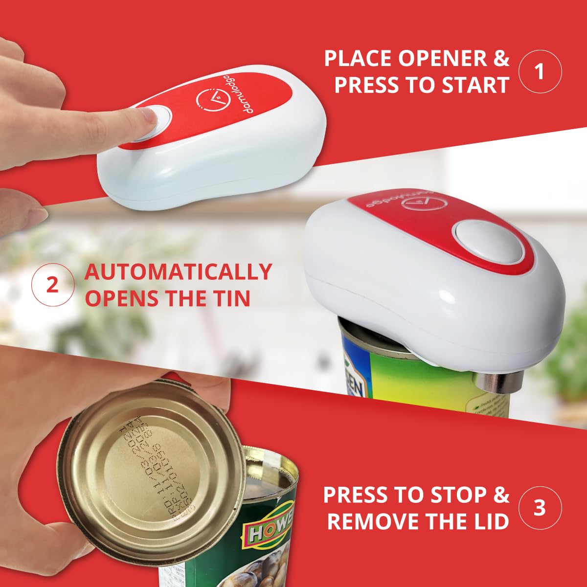 Electric Can Openers For Kitchen-Hands Free Can Openers For Seniors Electric Can Opener Automatic Can Opener With Simple Button Push Safety Can Opener Manual Smooth Edge Can Opener Electric Kitchen