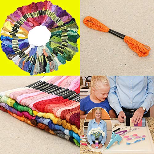 Embroidery Floss Thread Rainbow Color Cross Stitch Threads Friendship Bracelet String DIY Handmade Craft Premium Multi-Colored Floss (100)