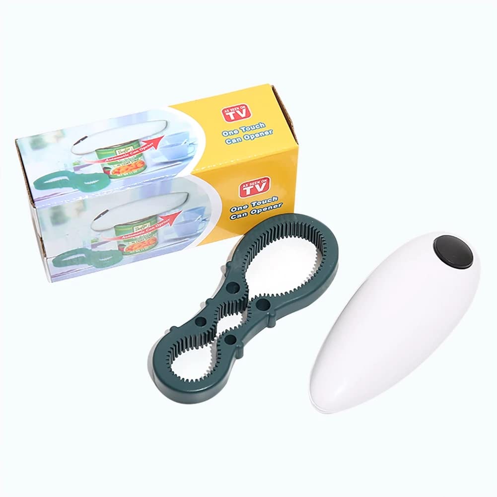 Electric Can Opener + FREE Bonus Gripmate Jar Opener included, Automatic, Smooth Edge, Home Kitchen Gadgets Tool, One Touch Can Opener for Kitchen, Two AA batteries required (not included)