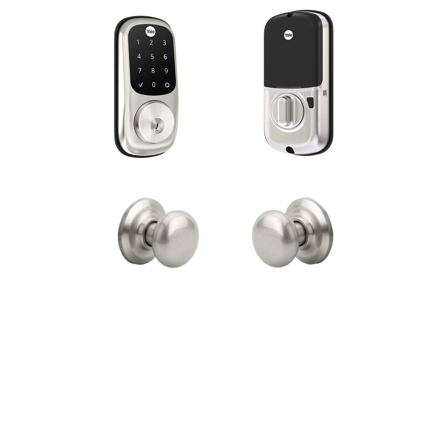 Yale Assure Touchscreen with Z-Wave with Cambridge Knob - Works with Ring Alarm, Samsung Smartthings, Wink, ADT and More