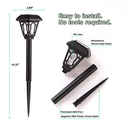 LAMTREE 12 Pack Solar Lights Outdoor Waterproof, 3 Lumens Cool White Led with Cute Pattern, for Pathway,Path, Patio, Yard, Driveway, Walkway, Lawn and Garden