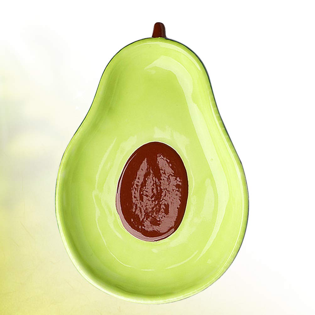 Garneck Ceramic Avocado Shaped Shaped Serving Plate Ceramic Sauce Dish Dip Bowls for Fruits Salads Dessert Appetizers