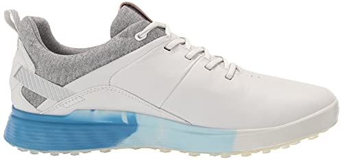 ECCO Men's S-Three Gore-TEX Golf Shoe, White/Blue, 8-8.5
