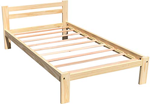 Twin Trundle Bed Wooden Bed Solid Pine Wood with Slats Support Unfinished Single Wooden Bed Frame Suitable for Bedroom and Wheeled Trundle Bed