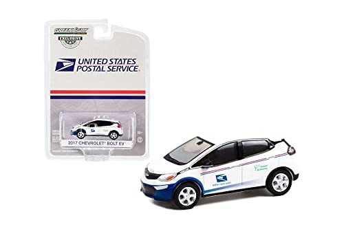 United States Postal Service 2017 Chevy Bolt, White and Blue - Greenlight 30263/48-1/64 Scale Diecast Model Toy Car