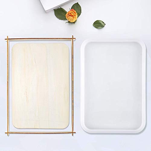 World Backyard Silicone Tray Mold,Rectangle Rolling Resin Tray Molds,Large Rolling Tray Molds for Epoxy Resin,Serving Tray Resin Molds with Edges,Resin Casting,DIY Jewelry Holder,Home Decorationā¦