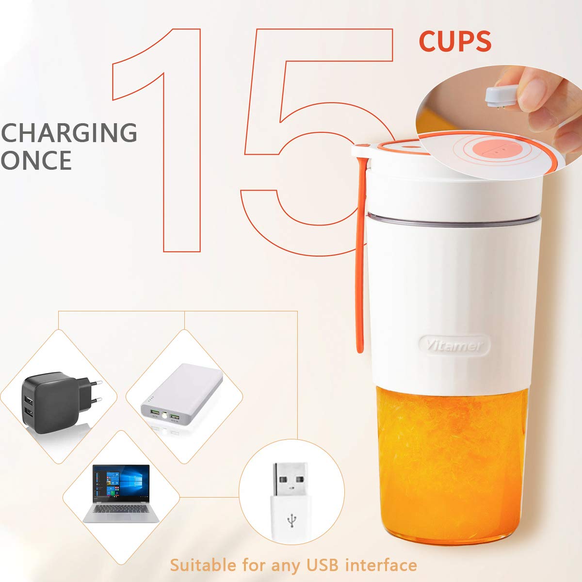 Ycc ice Personal Blender for Shakes and Smoothies with BPA Free Portable USB Rechargeable Juicer Milkshake Blender Conveniently and quickly juice and make milkshakes suitable for carrying around