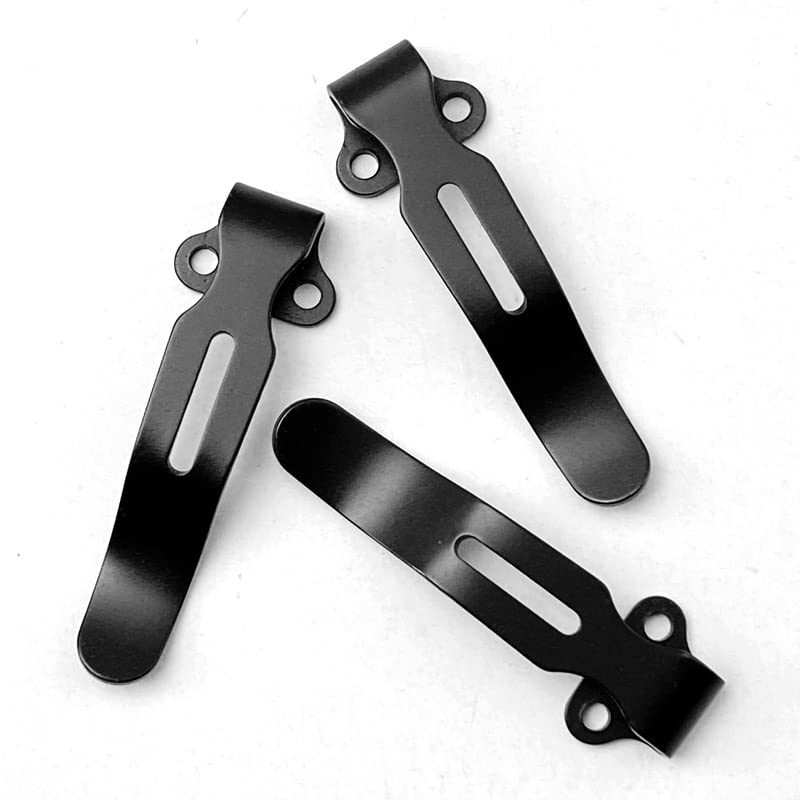 TorSor 2 Pack Deep Carry Pocket Clip Stainless Steel Folding Knife Back Clips for Knife 515 535 Series Practical Waist 2 Hole Support Stand Grip DIY Outdoor Accessories Tool