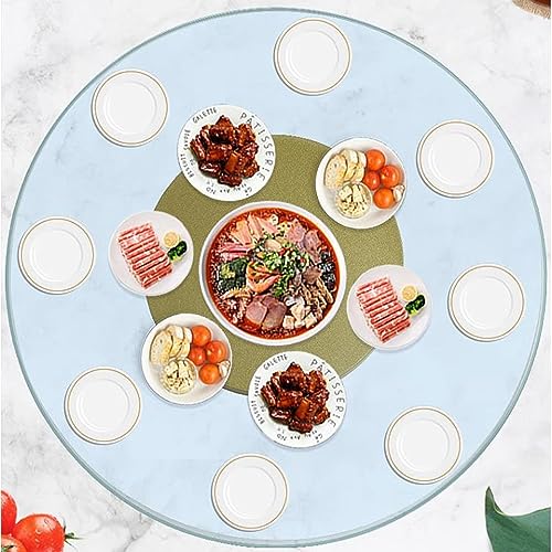 DOUKI Large Lazy Susan Turntable For Dining Table 24inch, Lazy Susan Tempered Glass Heavy Duty Turntable, Tabletop Rotating Serving Tray (Color : Gold, Size : 30inch(80cm))