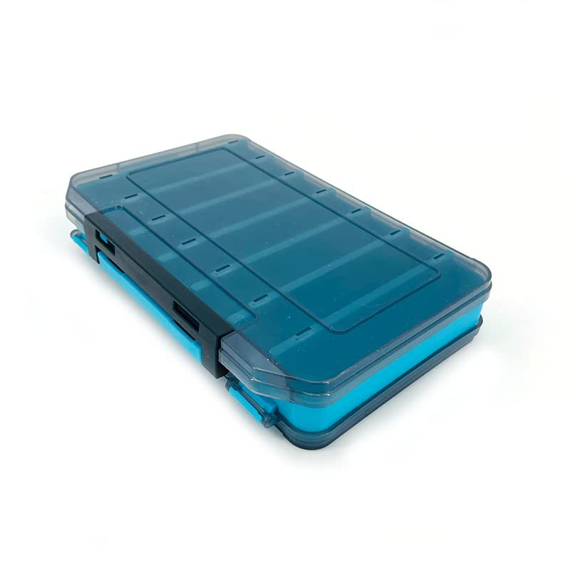Fishing Tackle Boxes Large Capacity Portable Double-Sided Storage Fishing Tool Box Tackle Boxes Plastic Bait Accessories (Color : Blue)
