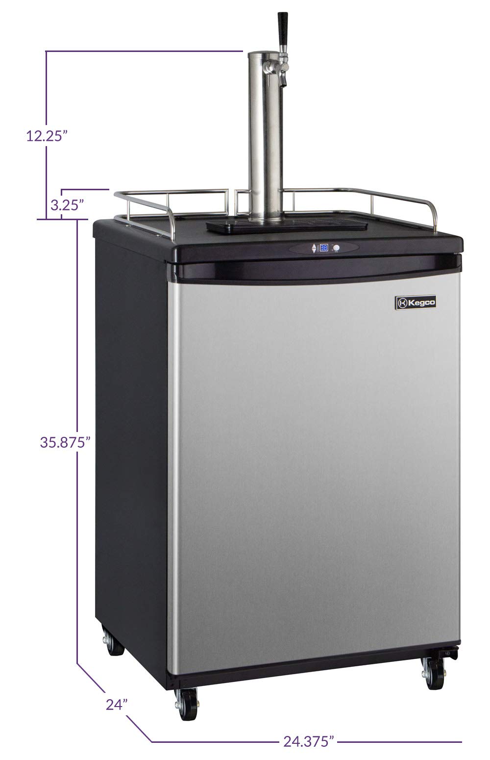 Kegco Kegerator, Single Tap, Stainless Steel