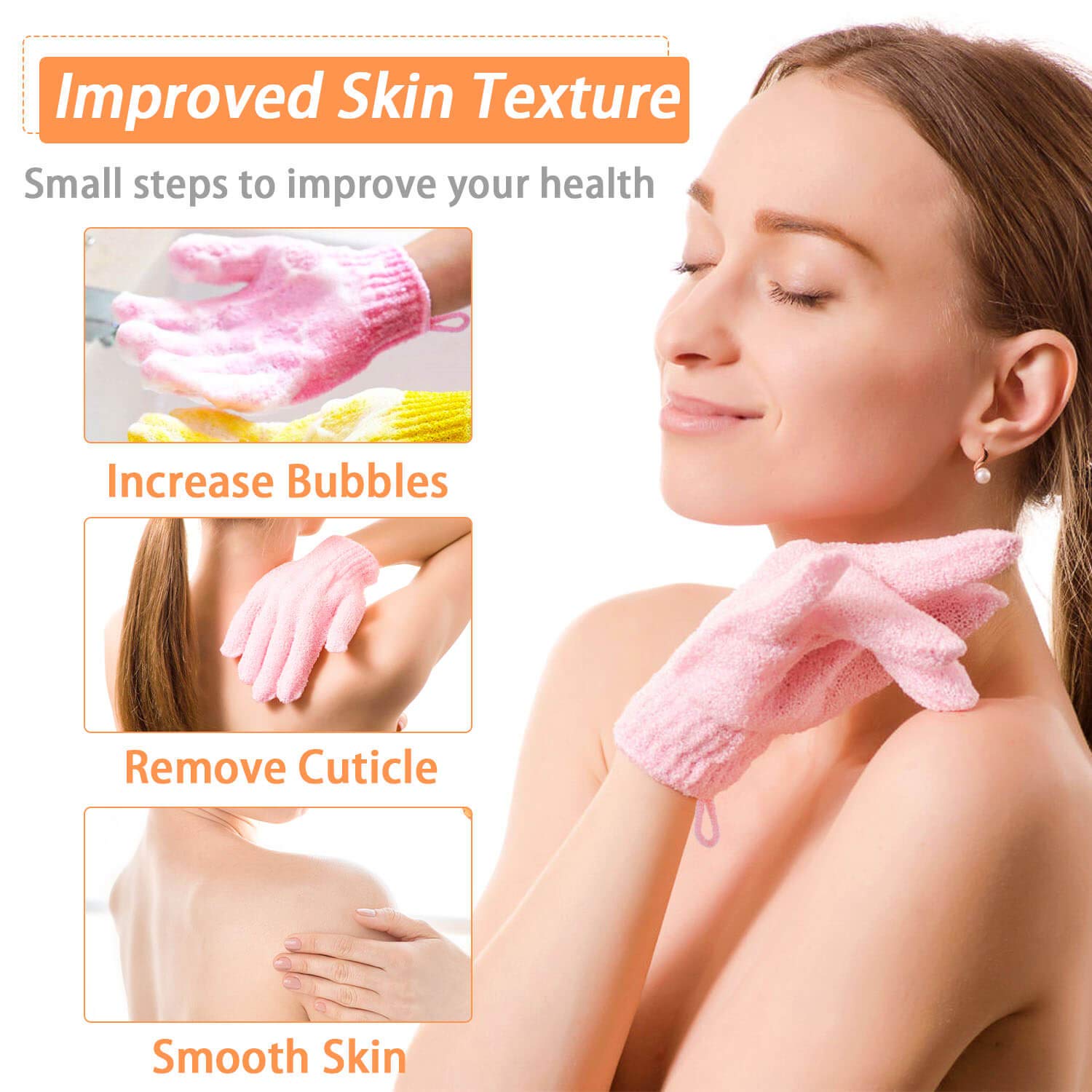 Exfoliating Gloves, Anezus 12 Pairs Scrub Gloves Exfoliating Shower Bath Scrub Gloves Bulk for Shower, Bath and Body Scrub Exfoliator (12 Colors)