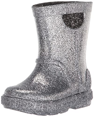 UGG Kids T DRIZLITA Rain Boot, Glitter Grey, 6 US Unisex Toddler