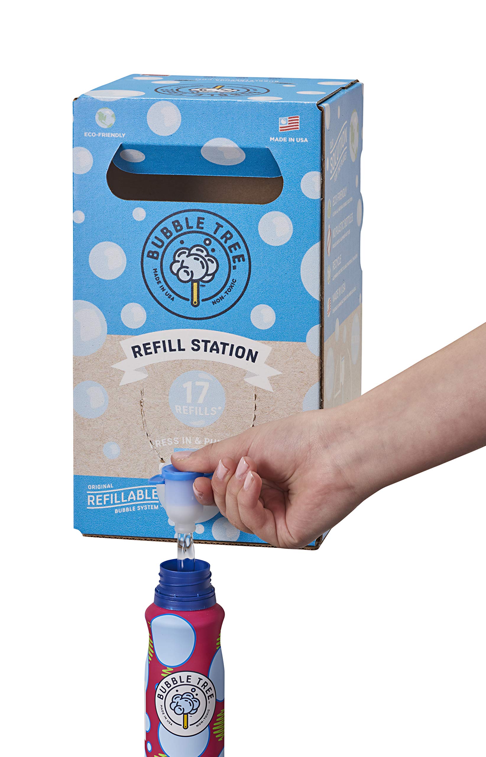 Sustainable Bubble Tree Original Bubble System (1 Liter and 2 Aluminum Bottles of Bubble Solution Made in The USA)