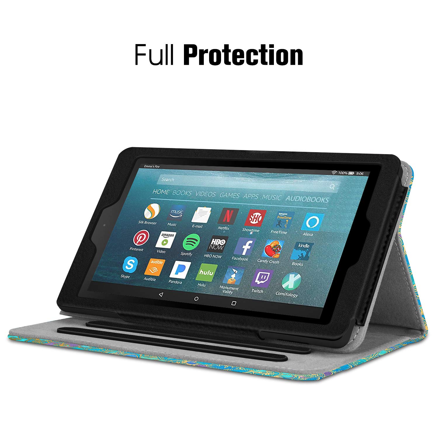 Fintie Case for Amazon Fire 7 Tablet (9th Generation, 2019 Release) - [Multi-Angle] Viewing Folio Stand Cover with Pocket Auto Wake/Sleep, Shades of Blue