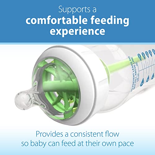 Dr. Brown’s Natural Flow Level 1, Wide-Neck Baby Bottle Silicone Nipple, Slow Flow, 100% Silicone, 4 Pack, 0m+