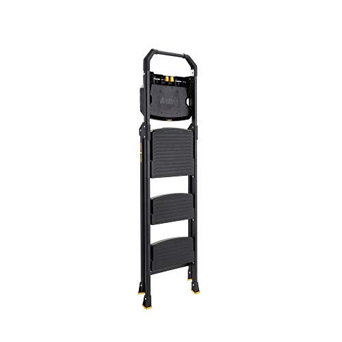 Gorilla Ladders GLHD-3T 3-Step Pro-Grade Steel Project Ladder, 300 lbs. Load Capacity Type IA Duty Rating
