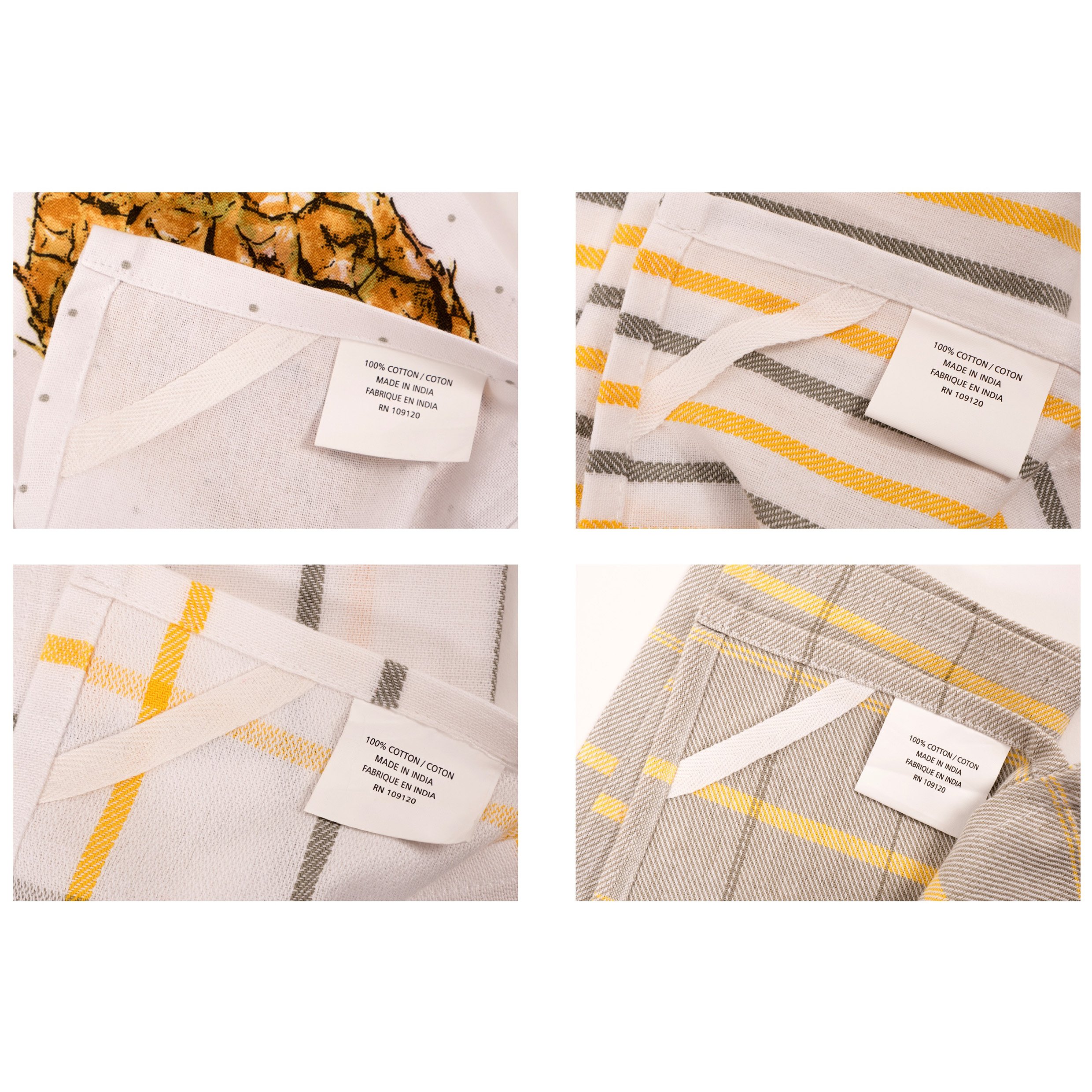 KAF Home Pantry Pineapple Kitchen Dish Towel Set of 4, 100-Percent Cotton, 18 x 28-inch
