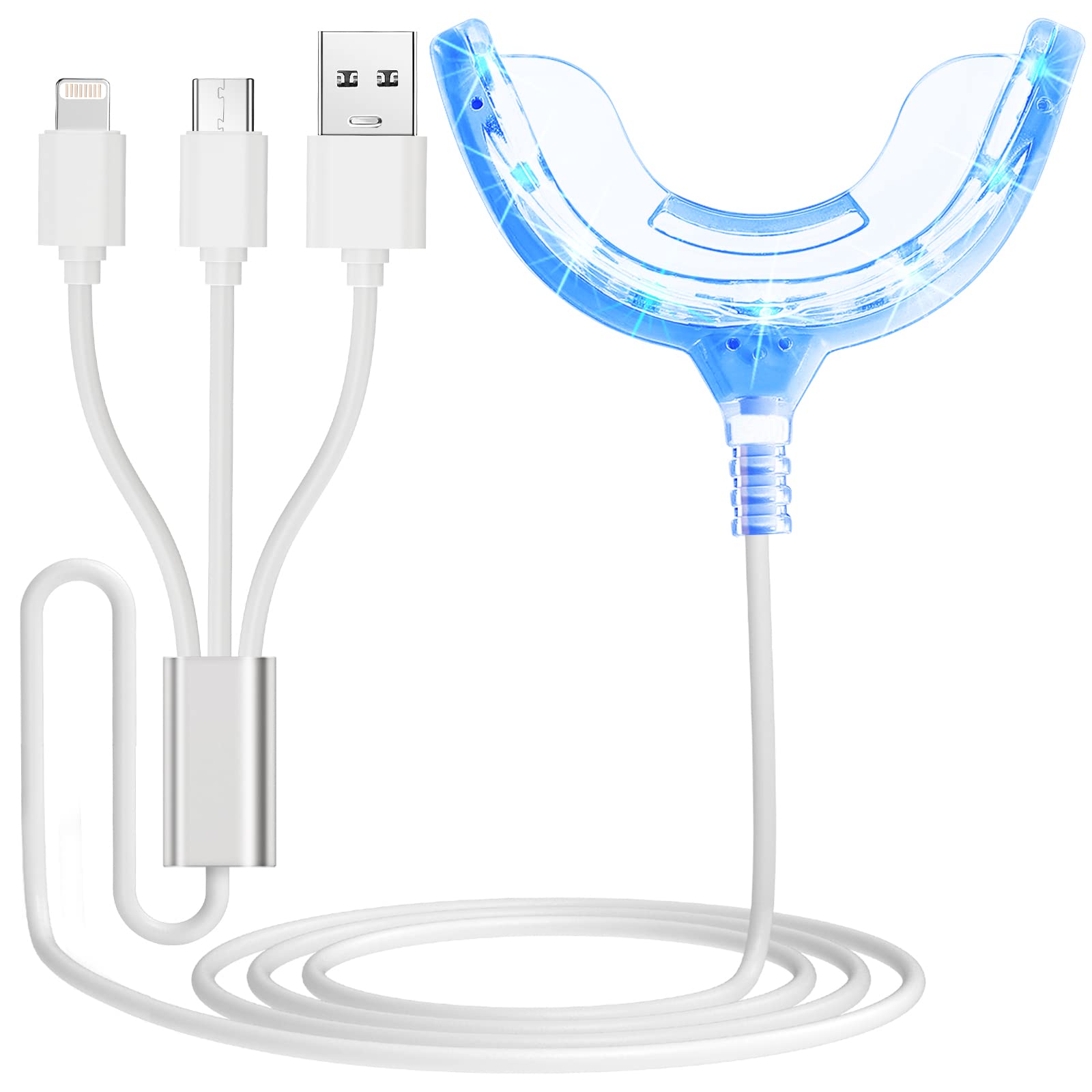 Led Teeth Whitening Light, TYTCA Teeth Whitening Accelerator Light with 16x More Powerful Blue LED Light Connected with iPhone/Android/USB for Home Use Helps Effectively Remove All Kinds of Stain