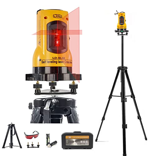 LAND Laser Level Kit Class Laser Ⅱ,Self-Leveling laser Cross Level,Horizontal and Vertical Points Rotatable 360 Degree Suitable for interior design(Lightweight Tripod,Battery Included )