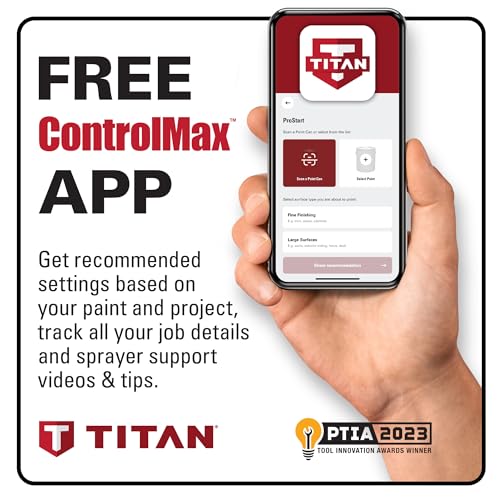Titan Tool ControlMax 0580008 1900 PRO High Efficiency Airless Paint Sprayer, HEA Technology decreases Overspray by up to 55% While Delivering Softer Spray