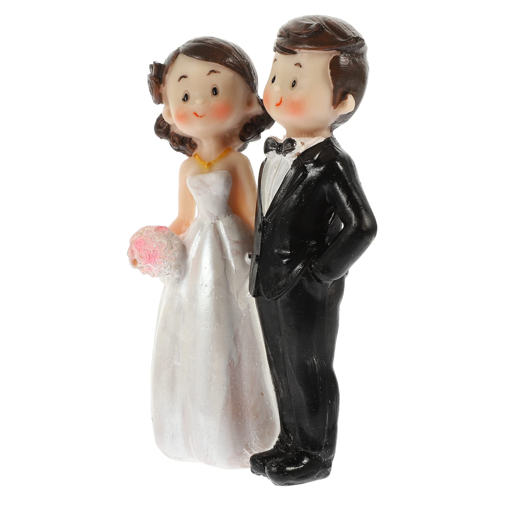 Toyvian Wedding Doll Ornaments Couple Sculpture Lovely Cake Decor Wedding Cake Decorations Rustic Cakes Toppers Delicate Couple Figure Wedding Cake Figurine Groom Desktop China Bride Resin