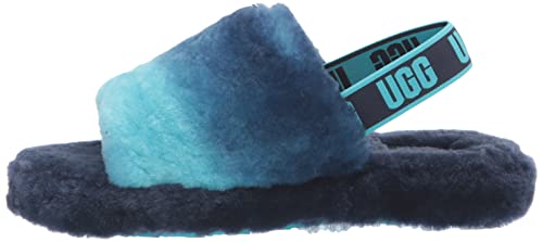 UGG K Fluff Yeah Gradient Slipper, Blue Combo, 5 US Unisex Big Kid
