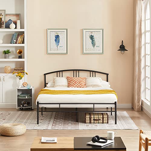 VECELO Full Bed Frame with Headboard and Footboard, 14 Inch Metal Platform Mattress Foundation, Sturdy Premium Steel Slat/No Box Spring Needed