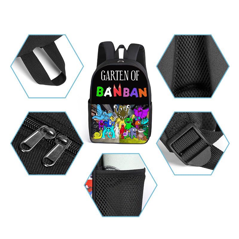 Garten of Banban School backpack with Pencil Boxes and Lunch Boxes for Kids 3Pcs Toddler Backpack School Bags Bookbag