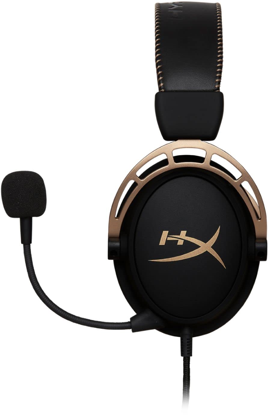 HyperX Cloud Alpha Gold Gaming Headset - Works with PC, PS4, PS4 PRO, Xbox One, Xbox One S (HX-HSCA-GD) (Renewed)