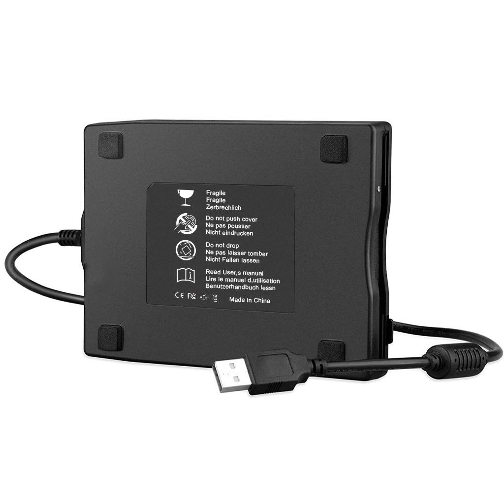 MthsTec USB Floppy Drive, 3.5" USB External Floppy Disk Drive 1.44 MB Slim Plug and Play FDD Drive for PC Windows 2000/XP/Vista/Windows 7/8/10/Mac(Black)