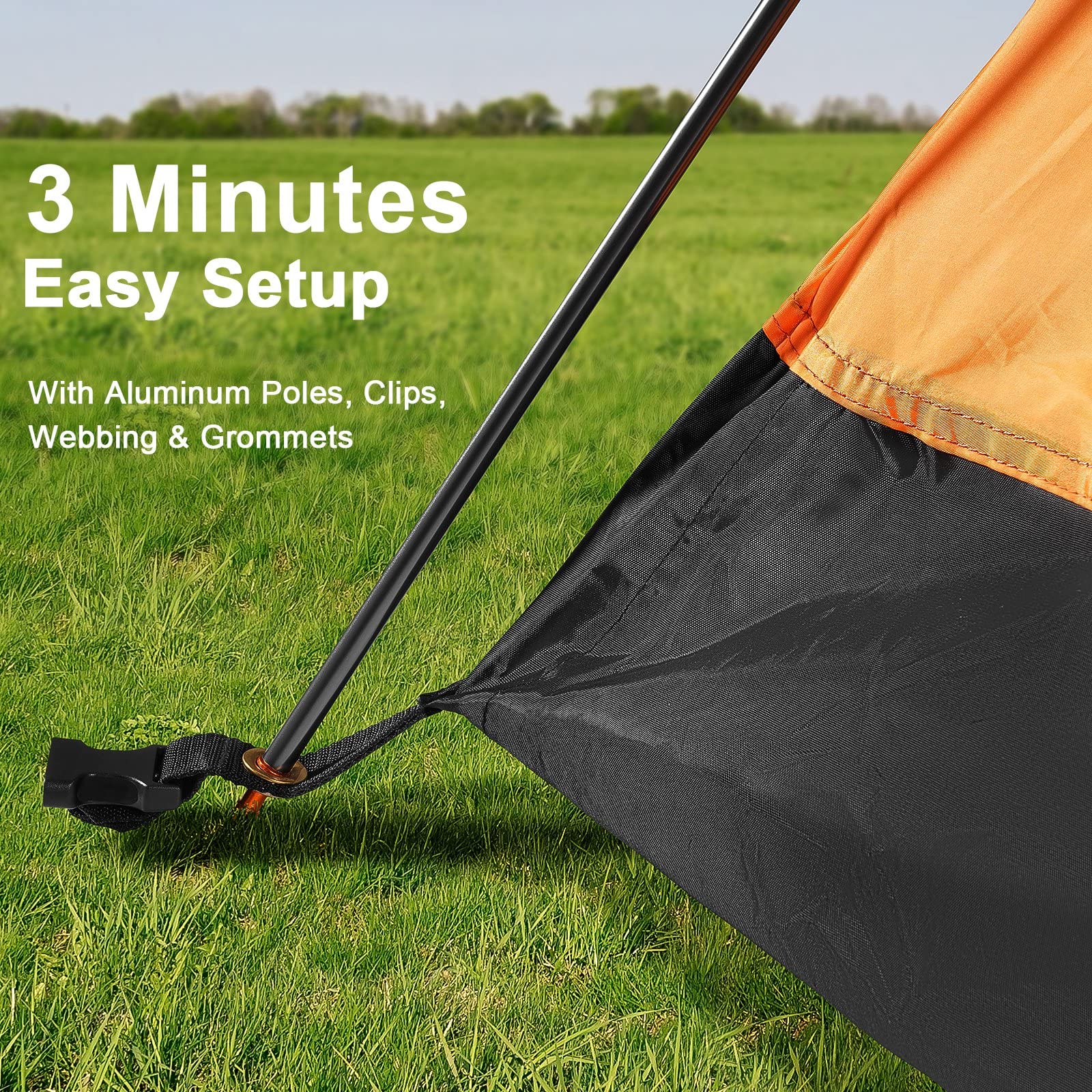 Generic 1-Person Ultralight Aluminum Frame Tent, Windproof, 4.84 lbs, 96'' x 38'' x 44'', Easy Set Up, Ideal for Mountaineering, Hiking, Camping