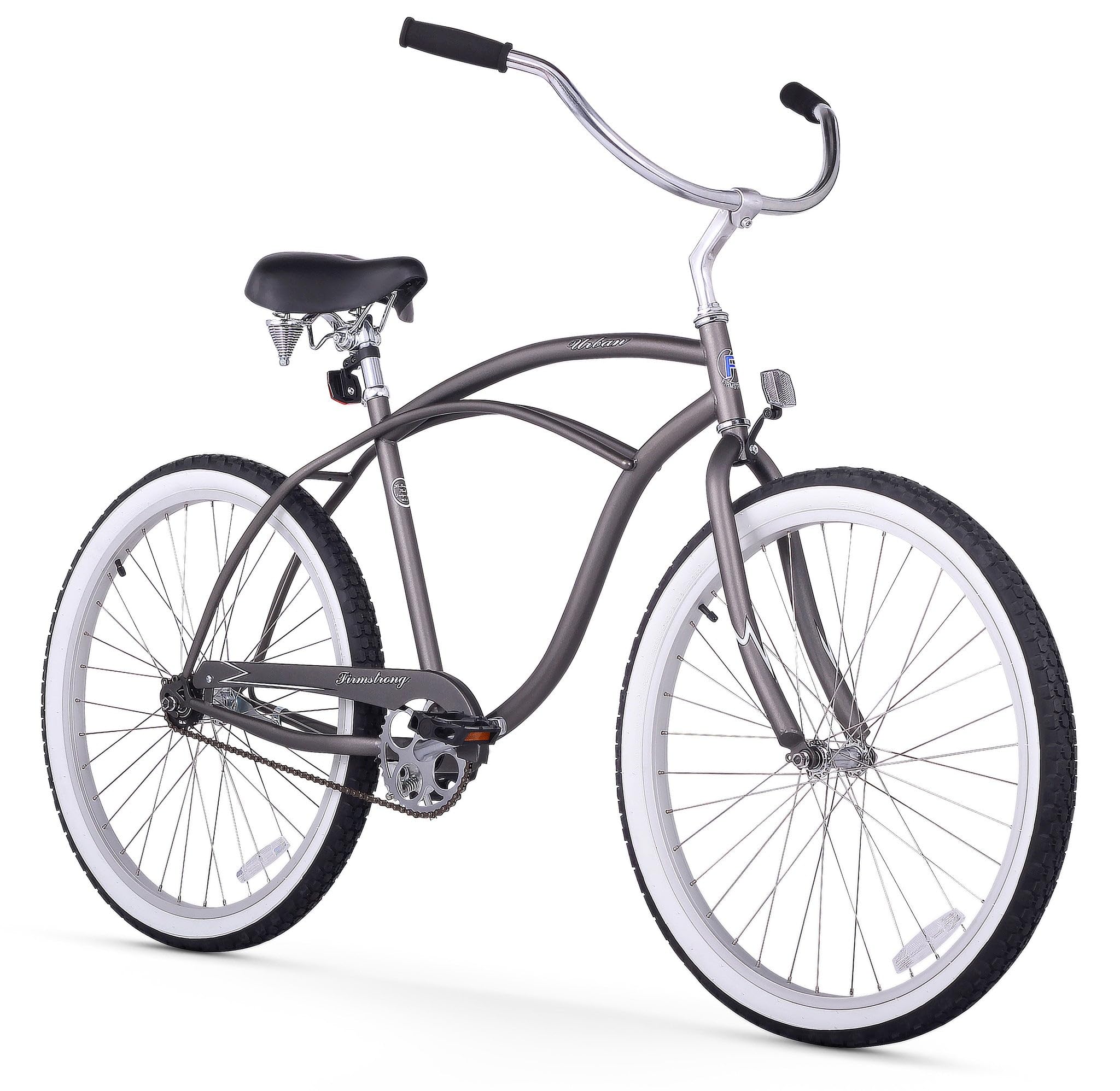 Firmstrong Urban Man Beach Cruiser Bike, Mens Bicycle 24-Inch, 1-Speed, Matte Grey