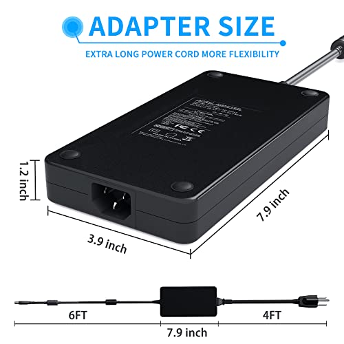 VHBW Replacement for Dell 240W Power Supply, Laptop Charger Compatible with Dell Alienware 13 15 17 M17 M15 X51 M17X M18X, Dell G3 G5 G7 G15, Precision 7710 7730 7520 M6800 M6700, PA-9E AC Adapter