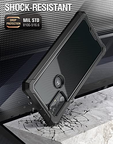 Poetic Guardian Case for Motorola Moto G Power 2022, [20FT Mil-Grade Drop Tested], Full-Body Hybrid Shockproof Bumper Cover with Built-in Screen Protector, Black/Clear