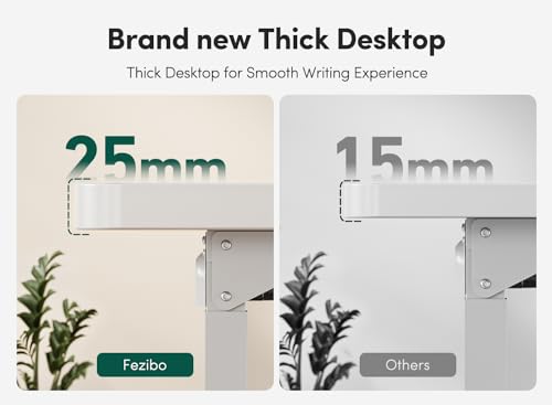 FEZIBO Standing Desk 4 Legs with Dual Motors, 63x29 Electric Standing Desk Adjustable Height with Strong stability, Stand up Desk with Whole-Piece Tabletop, White(2 Packeges)